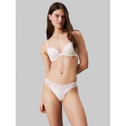Calvin Klein Underwear Damen Push-up-BH &raquo;PUSH UP PLUNGE&laquo; mit Logo-Print auf den Tr&auml;gern beige 85, Cup DD