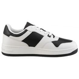Tommy Jeans Herren Sneaker &raquo;TJM RETRO BASKET CUPSOLE TUMBLE&laquo; , Freizeitschuh, Halbschuh, Schn&uuml;rschuh mit gepolstertem Schaftrand schwarz-wei&szlig; 41