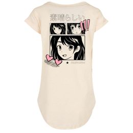 F4NT4STIC Long Cut T-Shirt Manga Anime Japan Grafik in Whitesand | Gr.: L