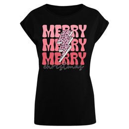 F4NT4STIC T-Shirt Merry Weihnachten Print Leo Print in schwarz | Gr.: 3XL