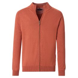 Strickjacke Casamoda "Casamoda Strickjacke uni", Herren, Gr. XL, orange (hellorange), 100% Baumwolle, Strickjacken Strickjacke