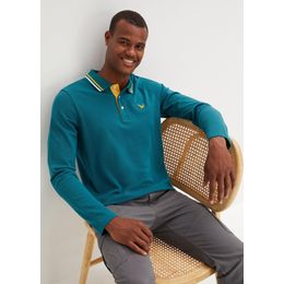 bonprix Poloshirt aus reiner Bio-Baumwolle (2er Pack), petrol, Gr.64/66 (3XL), Angesagte Poloshirts im 2er Pack mit einer kleinen Stickerei auf der Brust, aus 100% Baumwolle
