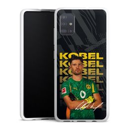 DeinDesign Galaxy A51 Handy Silikon H&uuml;lle Case wei&szlig; Handyh&uuml;lle Borussia Dortmund Gregor Kobel Bvb Silikon Case