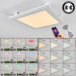 hofstein Crum Deckenpanel LED Wei&szlig;, 1-flammig, Fernbedienung