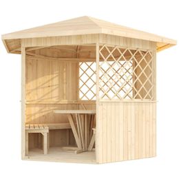 Pavillon Weka "233 "Alles dabei"", beige, B/H/T: 283cm x 327cm, Pavillons, 18 mm Massivholzboden