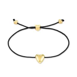 Armband Copenhagen Studios "Schmuck Geschenk Edelstahl Armkette Balloon Hearts", gelbgoldfarben, schwarz, Armb&auml;nder, Damen, 24cm, Edelstahl Nylon, Edelstahl, Nylon, Armband