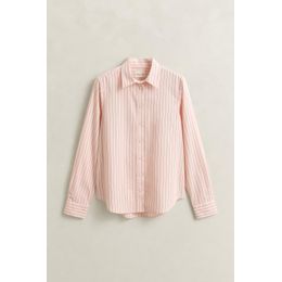 Gant Damen Langarmbluse "REGULAR CLASSIC POPLIN STRIPE"apricot pink, Gr. 46, Web, Obermaterial: 100% Baumwolle, Blusen