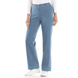 Bequeme Jeans Classic Basics, Damen, Gr. 21, Kurzgr&ouml;&szlig;en, blau (blau, bleached), 81% Baumwolle, 17% Polyester, 2% Elasthan, unifarben, lang, Jeans