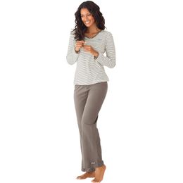 H.I.S. sheego Gro&szlig;e Gr&ouml;&szlig;en Pyjama, creme-taupe, Gr&ouml;&szlig;e 48/50 - Damen