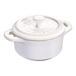 Staub Ceramique Mini Cocotte 10 cm, rund, Elfenbein-Wei&szlig;, Keramik
