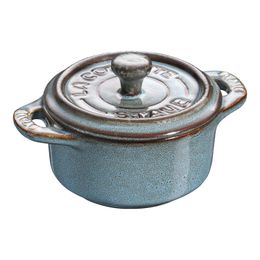 Staub Ceramique Mini Cocotte 10 cm, rund, Antik-T&uuml;rkis, Keramik