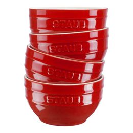 Staub Ceramique Sch&uuml;ssel Set 14 cm / 4-tlg, Kirsch-Rot, Keramik