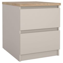 Boxxx Nachtschrank, Eiche, Kaschmir, Holzwerkstoff, 2 Schublade(n) Schubladen, 40.4x49.5x50 cm, FSC Mix, Made in Denmark, Schlafzimmer, Nachttische