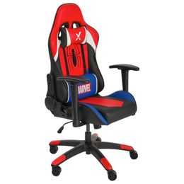 X Rocker Gamingstuhl Marvel, Rot, Schwarz, Wei&szlig;, Royalblau, Kunststoff, Leder, Stein, Lederlook, 55x113-117x62.5 cm, Wippfunktion, Sitzfl&auml;che 360&deg; drehbar, inklusive Armlehnen, abwischbar, Nackenkissen abnehmbar, Lendenkissen ergonomische R&uuml;ckenlehne, Kinder- & Jugendzimmer, Jugendm&ouml;bel, Gamingst&uuml;hle