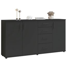 Livetastic Sideboard BC 1040, Anthrazit, Kunststoff, 1 F&auml;cher, 4 Schublade(n) Schubladen, 160x84x35 cm, Typenauswahl, Wohnzimmer, Kommoden & Sideboards, Sideboards
