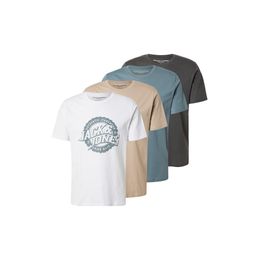 Jack & Jones Premium T-Shirt 'JPRBLUBARON' Herren Gr&ouml;&szlig;e S brokat / schilf / schwarz / wei&szlig;