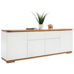 Sideboard Chiaro, Wei&szlig;, Eiche, Holzwerkstoff, Asteiche, Eiche, massiv, 4 F&auml;cher, 2 Schublade(n) Schubladen, 182x81x40 cm, Typenauswahl, Beim&ouml;bel erh&auml;ltlich, Holzm&ouml;bel, Kleinm&ouml;bel Holz, Holzkommoden, Sideboards Holz