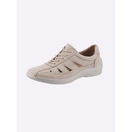airsoft comfort+ Damen Schn&uuml;rschuh aus Nubukleder, beige, Gr&ouml;&szlig;e 40