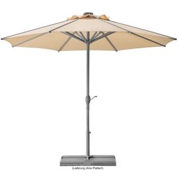 Schneider Marktschirm Rooftop Beige &Oslash; 350 cm 100 % Polyester, pulverbeschichtetes Aluminium-Gestell, inkl. Schutzh&uuml;lle, inkl. Plattenst&auml;nder