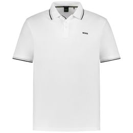 Gro&szlig;e Gr&ouml;&szlig;en BOSS Poloshirt mit Kontrastdetails Farbe wei&szlig; Gr&ouml;&szlig;e: 3XL