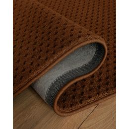 Teppich Wecon Home "Castello THREE", braun, B:160cm H:7mm L:230cm, Schurwolle, Teppiche, Teppich, Schurwolle, Kurzflor mit Hoch-Tief-Effekt, Wohnzimmer, Rautenmuster