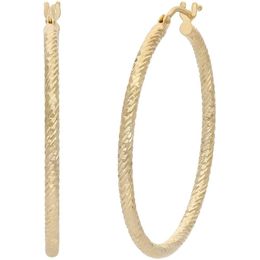 Paar Creolen Firetti "Schmuck Geschenk Gold 585 Ohrschmuck Ohrringe", gold (gelbgoldfarben), Ohrringe, Damen, 33mm, Gelbgold 585