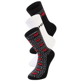 Socken HUGO UNDERWEAR "VALENTINE", Damen, Gr. 43-46, open miscellaneous 960, Baumwollmischung, elastisch, Socken Socken, mit kreativen Logos, mit weicher Sohle