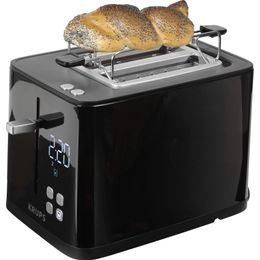 Krups Toaster "KH6418 Smart'n Light", schwarz (hochglanz, schwarz), B:28,5cm H:18,7cm T:18cm, Toaster, Digitaldisplay, 7 Br&auml;unungsstufen, automatische Zentrierung des Brots
