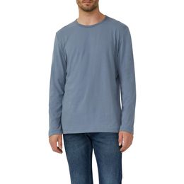 s.Oliver Herren Longsleevedusty blau, Gr. XXXL, unifarben, Jersey, Obermaterial: 100% Baumwolle, Shirts, mit Rundhals