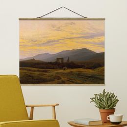 Bilderwelten Stoffbild mit Posterleisten Caspar David Friedrich - Klosterruine Eldena