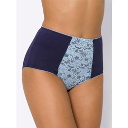 Damen Taillenslip, Gr. 52, blau, 84% Baumwolle, 11% Polyester, 5% Elasthan, 5% Elasthan, 95% Baumwolle, Unterhosen