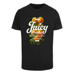 MisterTee Damen T-Shirt "MisterTee Delicious Peaches Tee"schwarz, Gr. M, bedruckt, 100% Baumwolle, Shirts