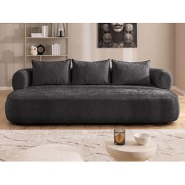 Big-Sofa Home Affaire, B:242cm H:78cm T:122,5cmschwarz, 100% Polyester, Sofas, "LUSSAC 4-Sitzer Design-Sofa mit Zierkissen, Ma&szlig;e B/T/H: 242/123/78