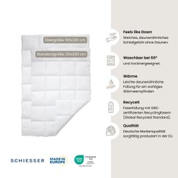 Microfaserbettdecke Schiesser, B:155cm L:220cm, wei&szlig;, Bezug: 100% Polyester. F&uuml;llung: 100% Polyester, Bettdecken, "Feels like Down", superleichte,