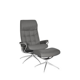 stressless Relaxsessel "London" Set, Relaxsessel mit Hocker, mit Hocker, High Back, mit Star Base, Gestell Chrom
