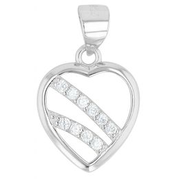 Adelia&acute;s ADELIA ́S Damen Kettenanh&auml;nger "stylischer Herz Anh&auml;nger aus 925 Sterling Silber", Silber 925 (Sterlingsilber), silber, Silber 925 (Sterlingsilber),