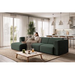 Ecksofa RAUM.ID, B:295cm H:70cm T:162cm, gr&uuml;n, Struktur fein (100% Polyester);Samtoptik (100% Polyester);Samtcord (92% Polyester, 8% Polyamid),
