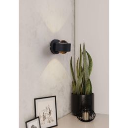 Eglo Wandleuchte "Ono 2 Wandlampe, Aluminium und Kunststoff, Wohnzimmerlampe, Lampe", 2, H: 8cm, 1 Stk., schwarz, Kinderzimmer, Leuchten,