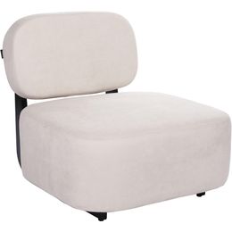 Loungesessel Home Affaire, B:73cm H:72cm T:85cm, beige, rubber wood leg, pine wood frame, plywood seat and back, foam, fabric, Wohnzimmer, Sessel,