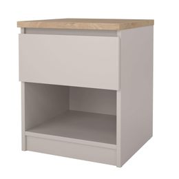 Nachttisch Home Affaire, B:40,4cm H:49,5cm T:40cm, beige, Schlafzimmer, Tische, "Naia, Nachtkommode, Nachtschrank, Beistelltisch", mit 1 Schublade,