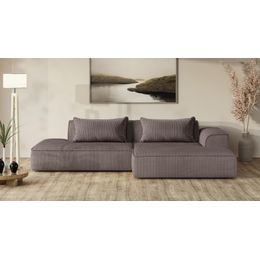 Ecksofa exxpo - SOFA FASHION "Billund modernes Designsofa, bequem und elegant, Breite 294cm, L-Form", cappucino, B:294cm H:71cm T:165cm, Sofas, Ecksofa, modern, L-form, Wellenfedern, inklusive 2x Nierenkissen