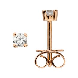 Jobo Damen Paar Ohrstecker "Ohrringe Ros&eacute;goldohrringe Solit&auml;r 2,7 mm", SI = kleine Einschl&uuml;sse, Diamanten Ros&eacute;gold 585ros&eacute;gold 585, Diamanten,