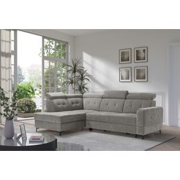 Ecksofa, B:254cm H:100cm T:182cmcappuccino, exxpo - SOFA FASHION, Wohnzimmer, Sofas, "Monte, Kopfteile verstellbar, optional mit Bettfunktion &