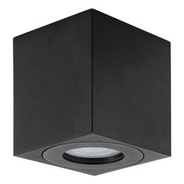 Eglo Deckenleuchte "Torrecola Deckenlampe, Au&szlig;enbeleuchtunga us Aluminium, GU10, Lampe", 1, H: 9,5cm, 1 Stk.schwarz, Wohnzimmer, Leuchten,