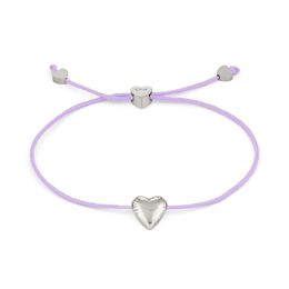 Damen Armband "Schmuck Geschenk Edelstahl Armkette Balloon Hearts", 24cm, Edelstahl Nylonedelstahlfarben, lila, Copenhagen Studios, Edelstahl, Nylon,