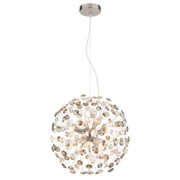 Globo LIGHTING H&auml;ngeleuchte "KATRINA", &Oslash; 40cm H: 150cm, 1 Stk.verchromt, Esszimmer, Leuchten, Luster H&auml;ngelampe Esszimmer Esstisch-Lampe elegant