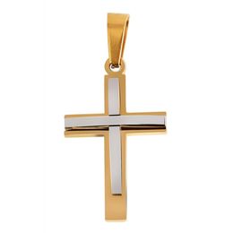 Adelia&acute;s ADELIA ́S Damen Kettenanh&auml;nger "modischer Kreuz Anh&auml;nger aus Edelstahl", Edelstahl, gelb, Edelstahl, Schmuckanh&auml;nger