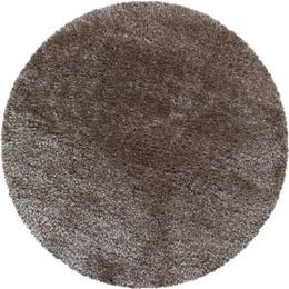 Hochflor-Teppich, H:50mm &Oslash;:120cm, grau, Ayyildiz Teppiche, Polypropylen (PP), Teppiche, "BRILLIANT 4200", auch in rechteckig, Langflor, Shaggy,