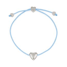 Damen Armband "Schmuck Geschenk Edelstahl Armkette Balloon Hearts", 24cm, Edelstahl Nylon, blau, Copenhagen Studios, Edelstahl, Nylon, Armb&auml;nder