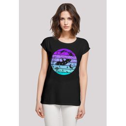 F4NT4STIC Damen T-Shirt "Retro Alien Weltraum Sonnenuntergang", schwarz, Gr. 5XL, Obermaterial: 100% Baumwolle, Shirts, Premium Qualit&auml;t